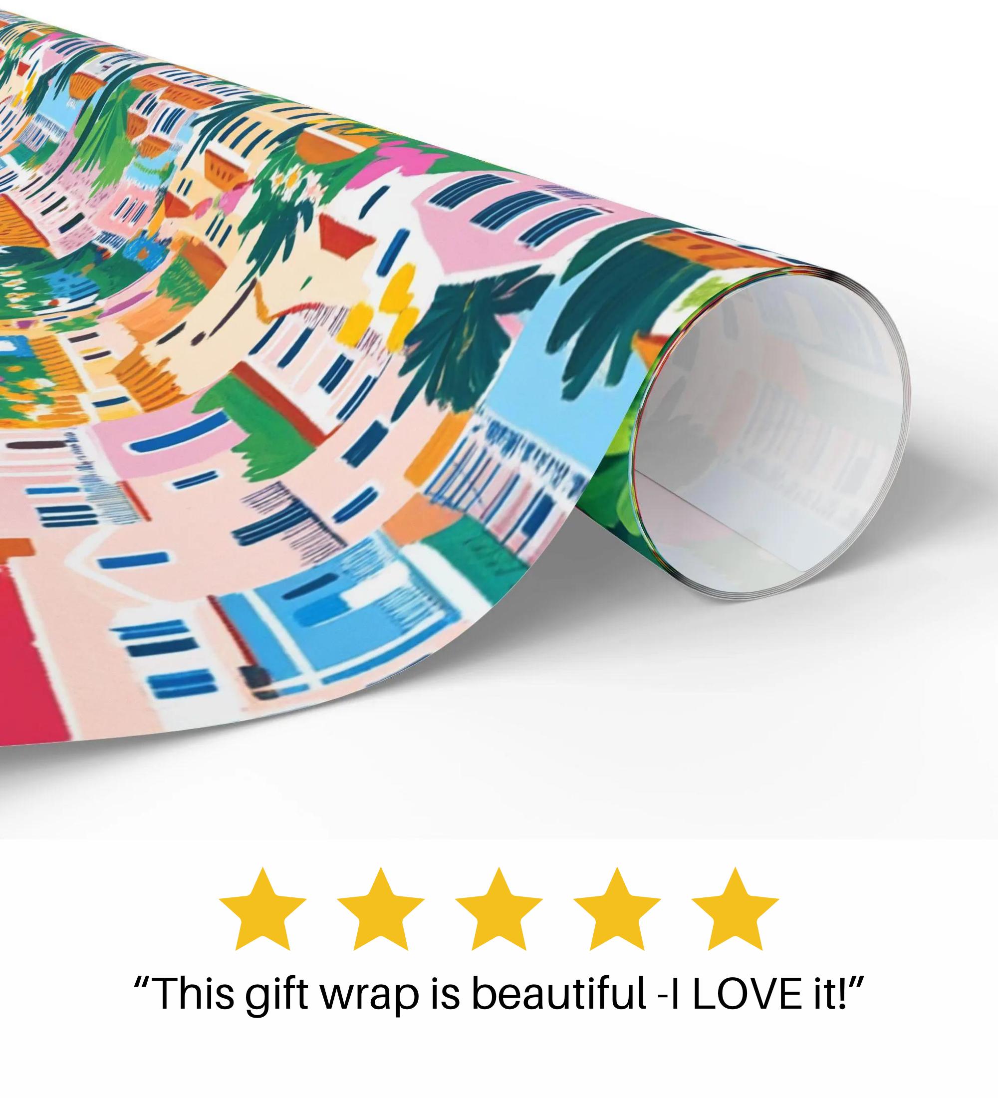 Positano Wrapping Paper Colourful Gift Wrap Italy Amalfi Coast Wrapping ...