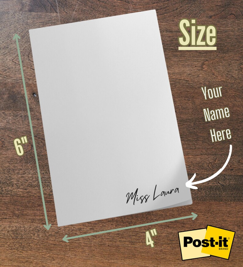 Custom Name Post-it® Notes Personalized Sticky Notes Gift for Teacher ...
