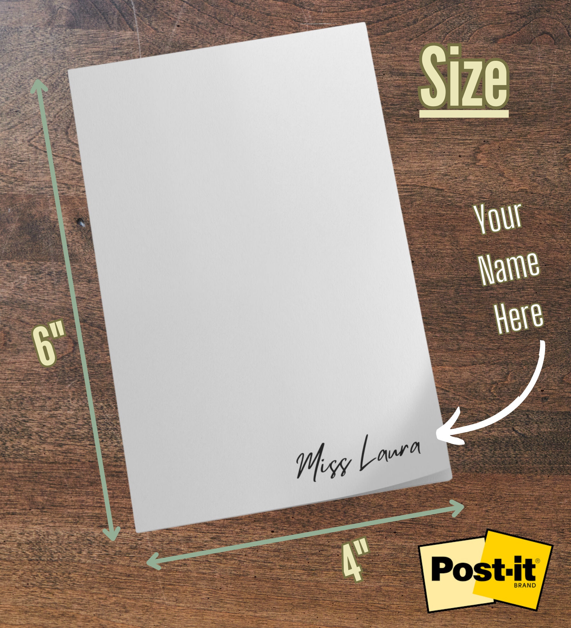 Custom Name Post-it® Notes Personalized Sticky Notes Gift for Teacher ...