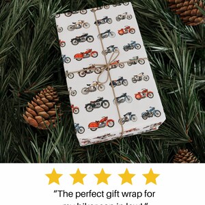 Classic Motorbike Wrapping Paper Retro Motorcycles Gift Wrap Vintage ...