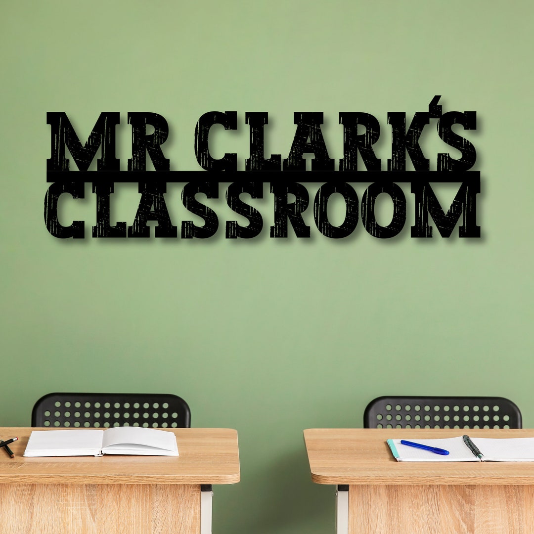 Classroom Sign Teacher Name Sign Custom Classroom Metallic Sign T For Teacher Back To School