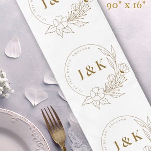 Custom Table Runner Wedding Gold Table Runner Personalized Wedding ...