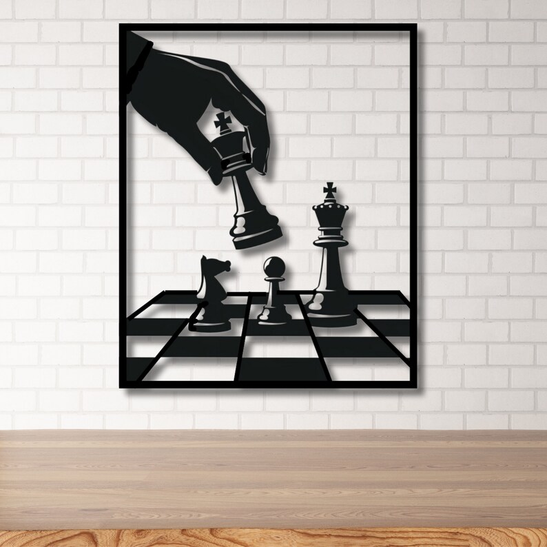 Chess Wall Art Chess Decor Chess Gift Grandmaster Chess Lover Metal Art ...
