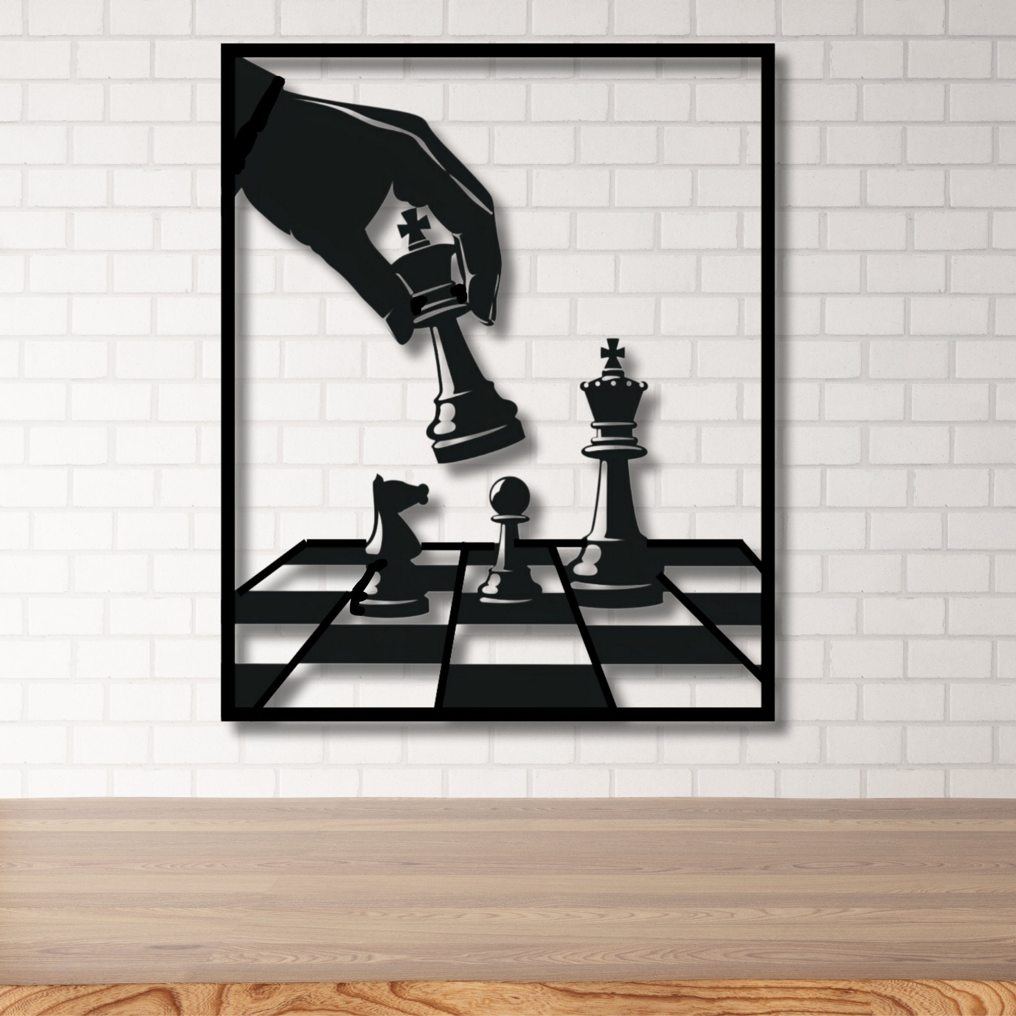 Chess Wall Art Chess Decor Chess Gift Grandmaster Chess Lover Metal Art ...