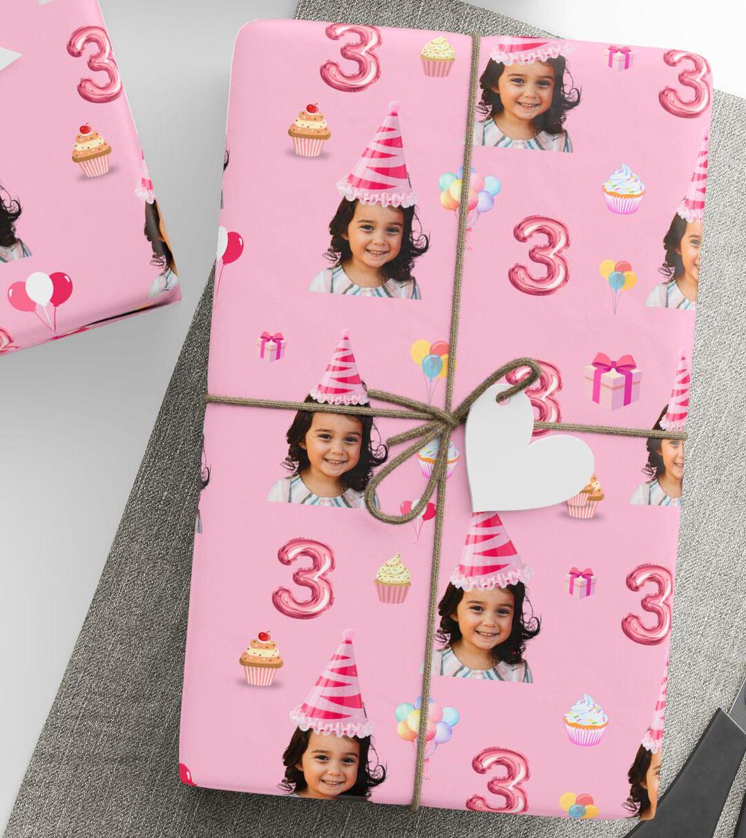 Custom Girls Birthday Wrapping Face Your Girls Face on Cute Gift Wrap ...