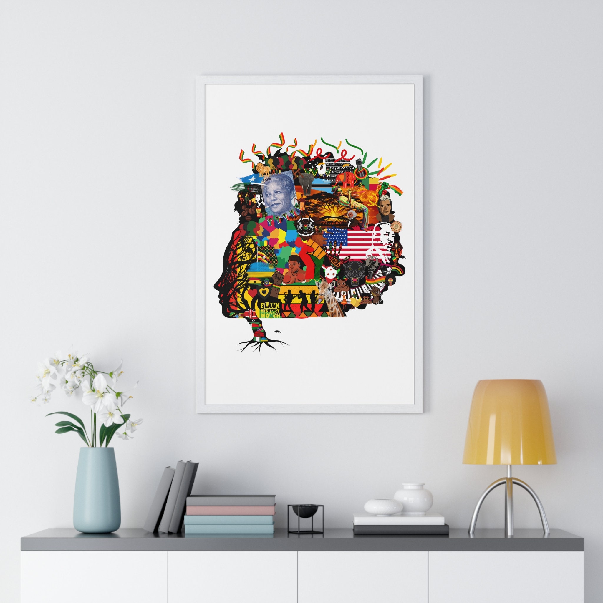 Black History Month Wall Art, Vertical Framed Black History Poster ...