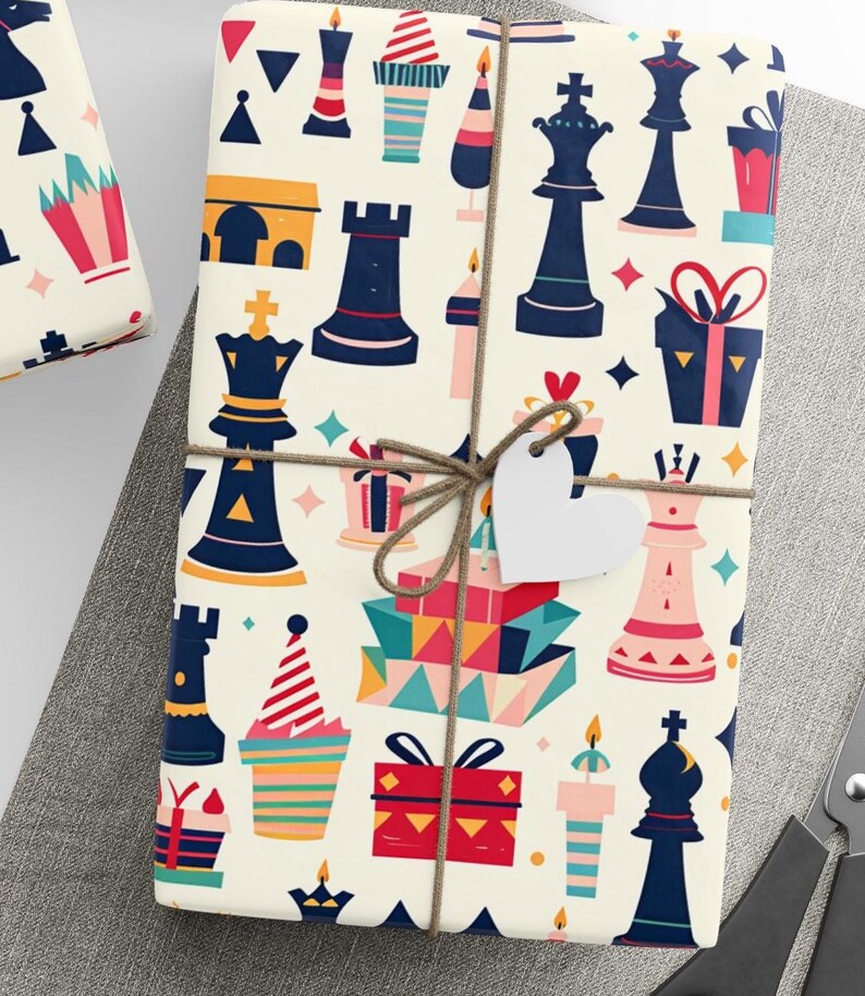 Chess Wrapping Paper Chess Gift Wrap Chess Themed Wrapping Paper for ...