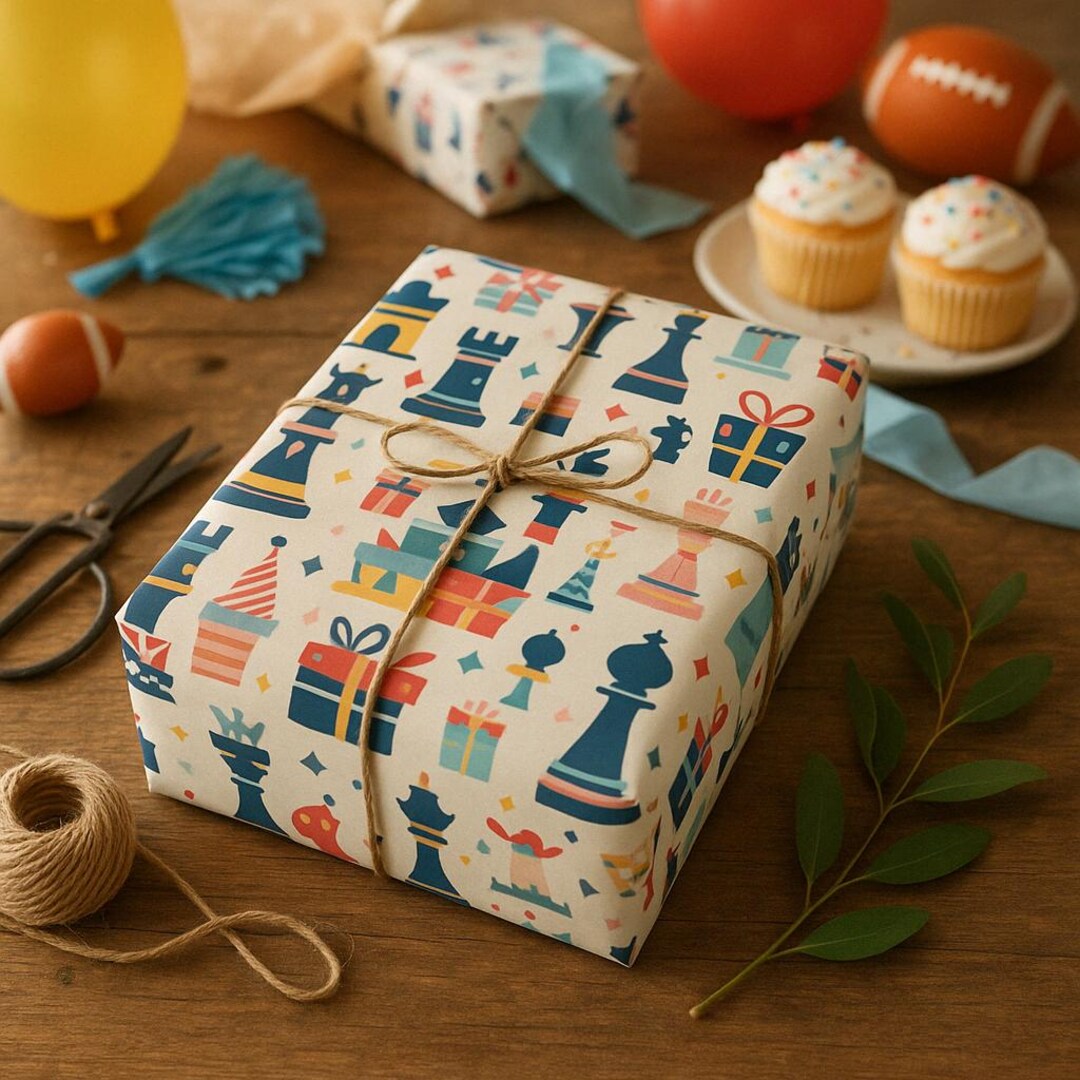 Chess Wrapping Paper Chess Gift Wrap Chess Themed Wrapping Paper for ...