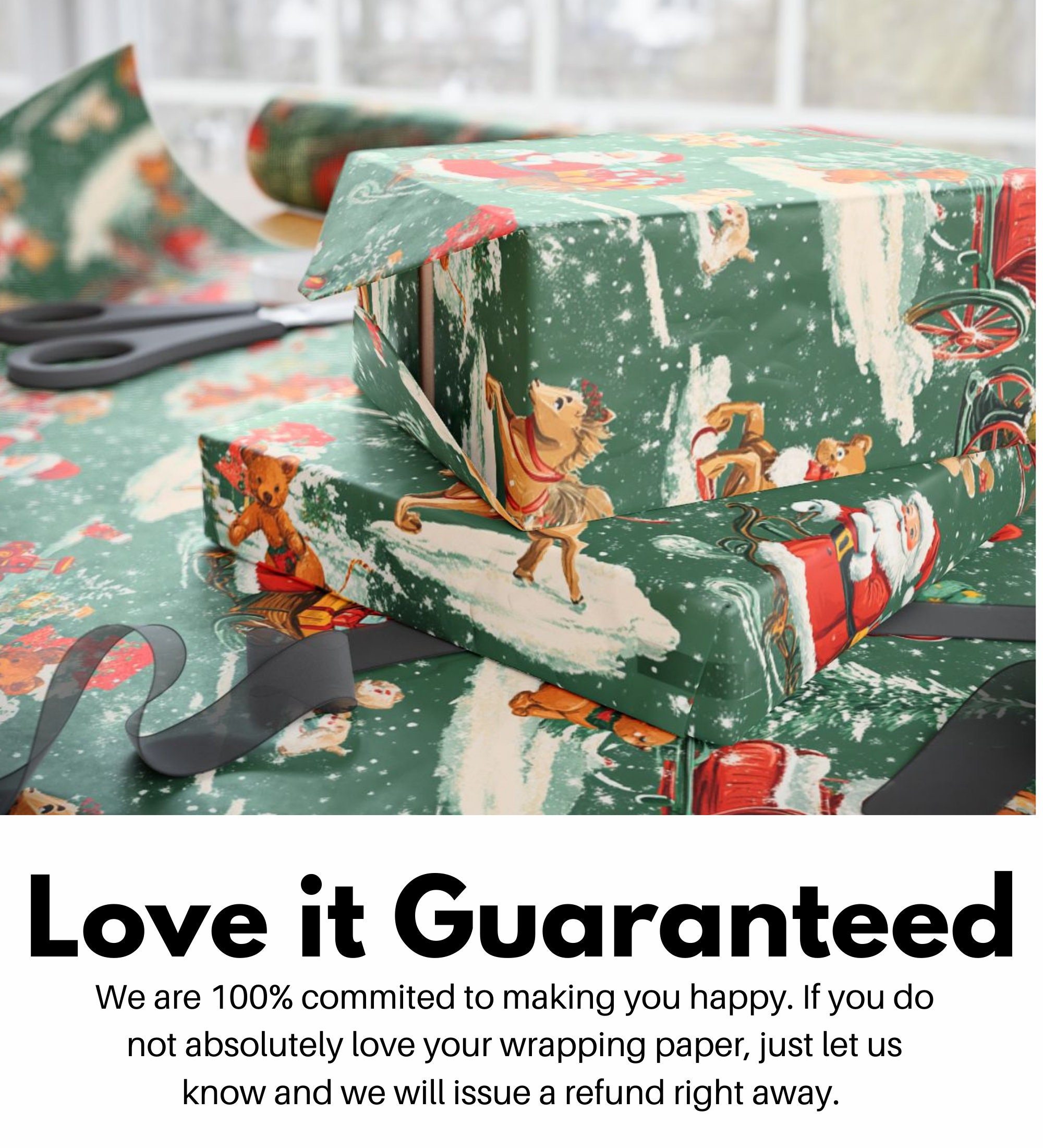 Vintage Christmas Wrapping Paper 1950s Christmas Gift Wrapping Paper ...