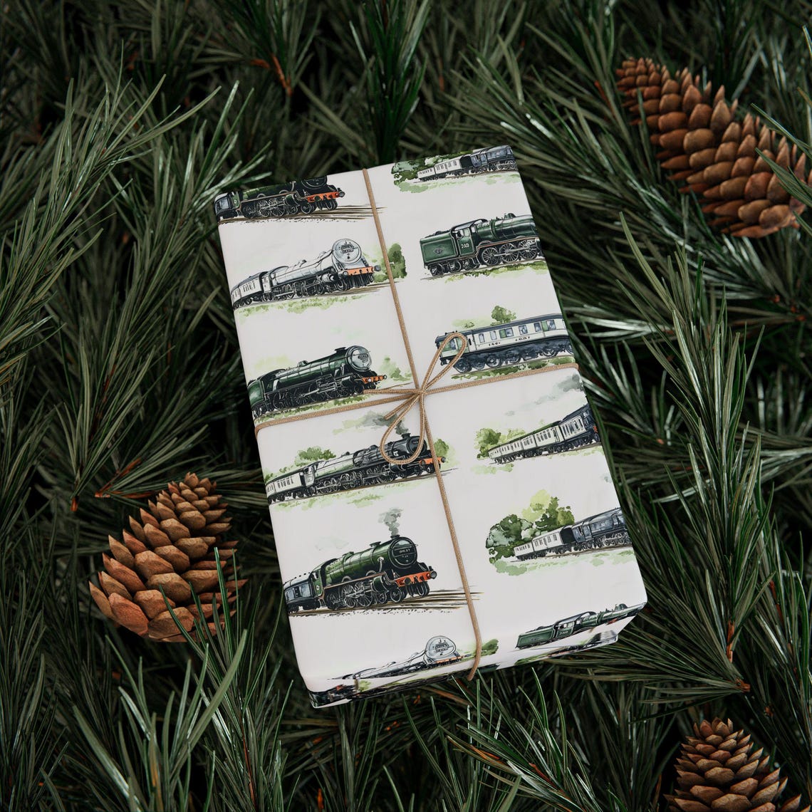 Train Wrapping Paper Train Gift Wrap for Train Enthusiast Classic ...