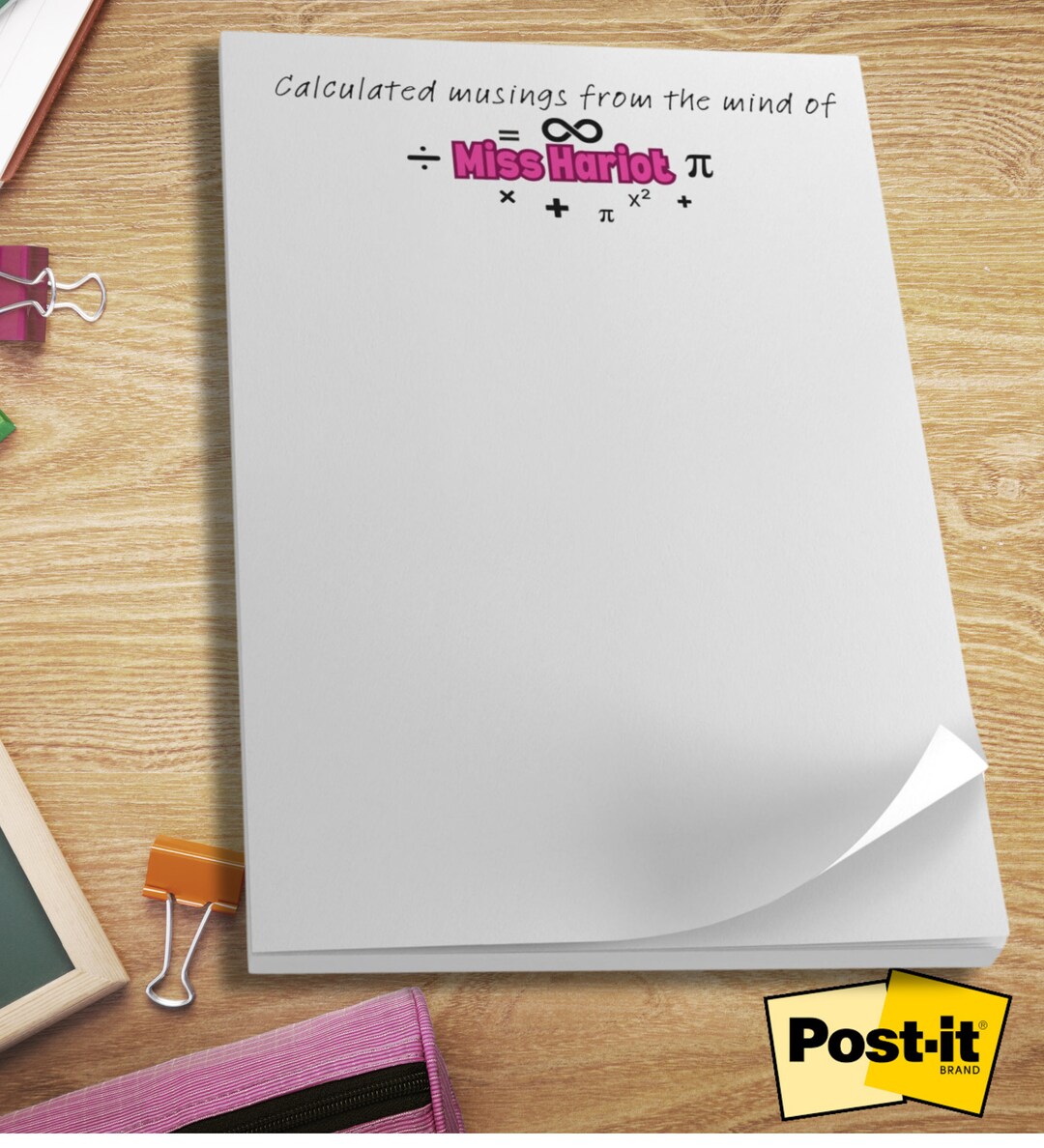 Custom Maths Teacher Post-it® Notes Personalized Gift for Maths Teacher ...