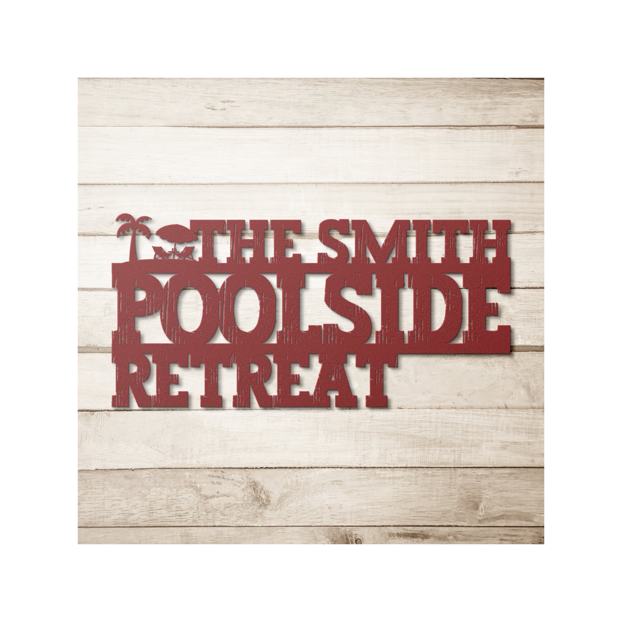 Personalized Pool Sign Metal Wall Art Custom Pool Decor Patio Outdoor ...