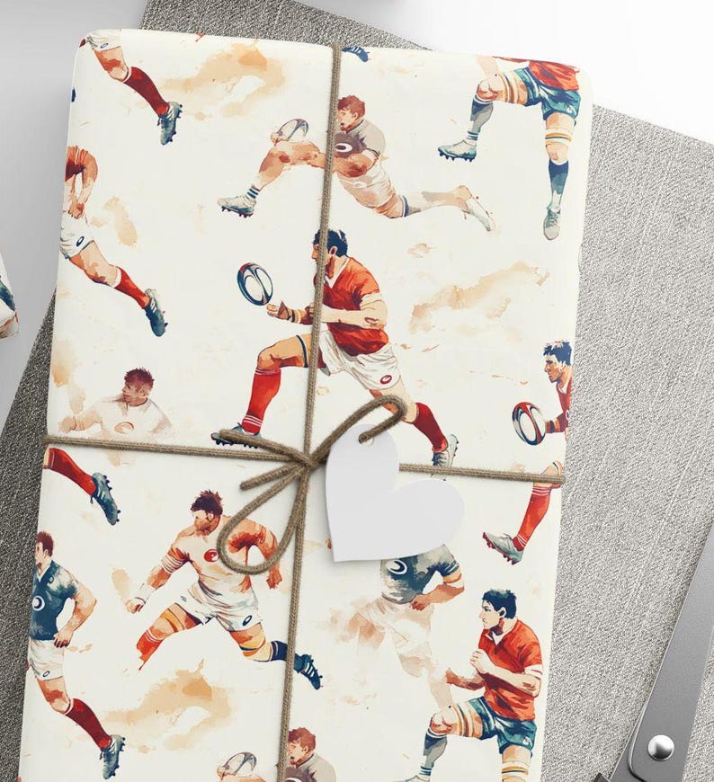 Rugby Wrapping Paper Rugby Player Gift Wrap for Rugby Fan Birthday ...