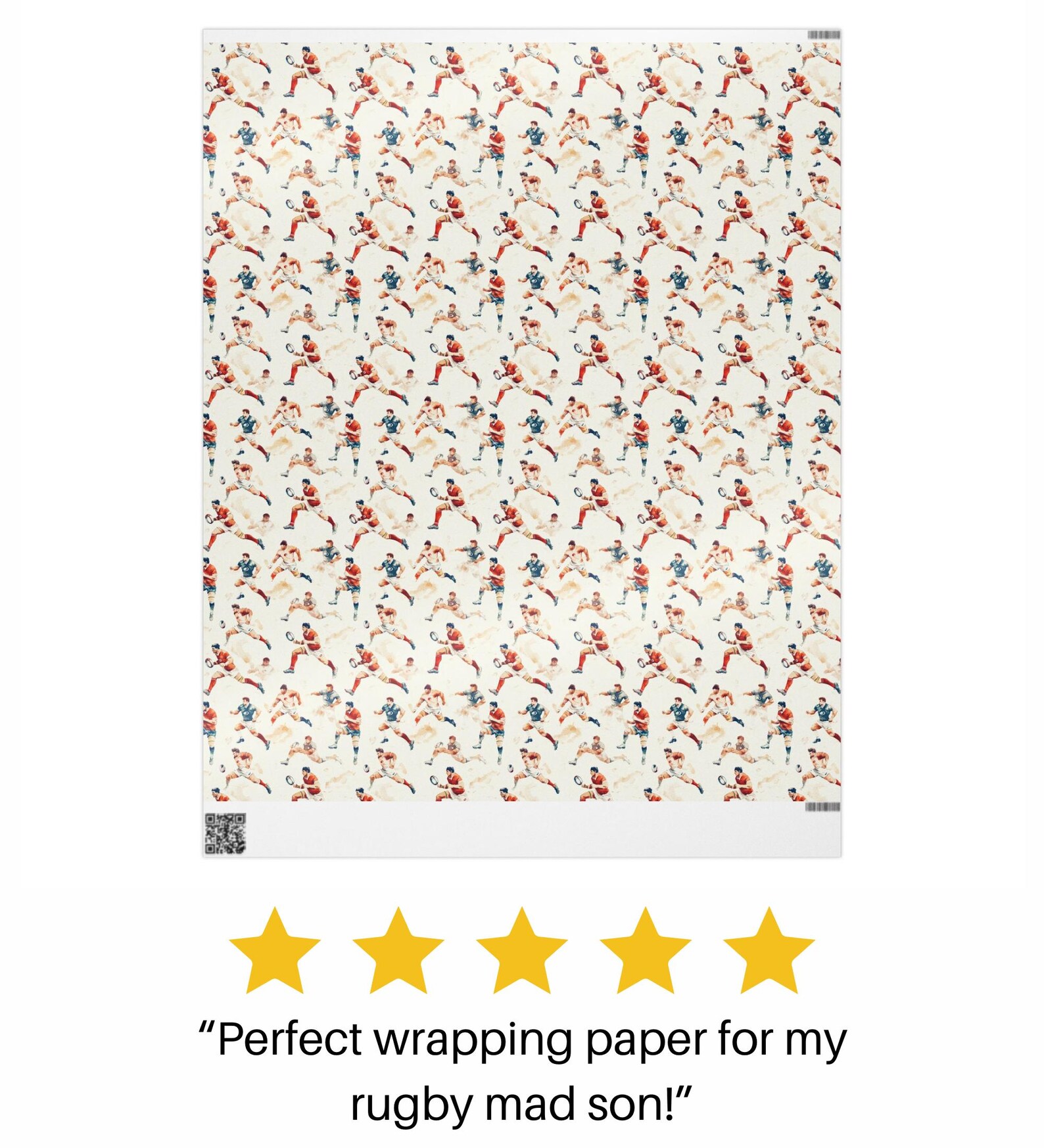 Rugby Wrapping Paper Rugby Player Gift Wrap for Rugby Fan Birthday ...