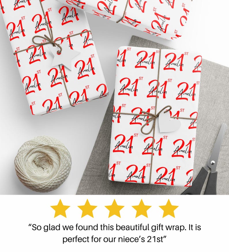 Personalized 21st Birthday Wrapping Paper Custom Name21st Gift Wrap for ...