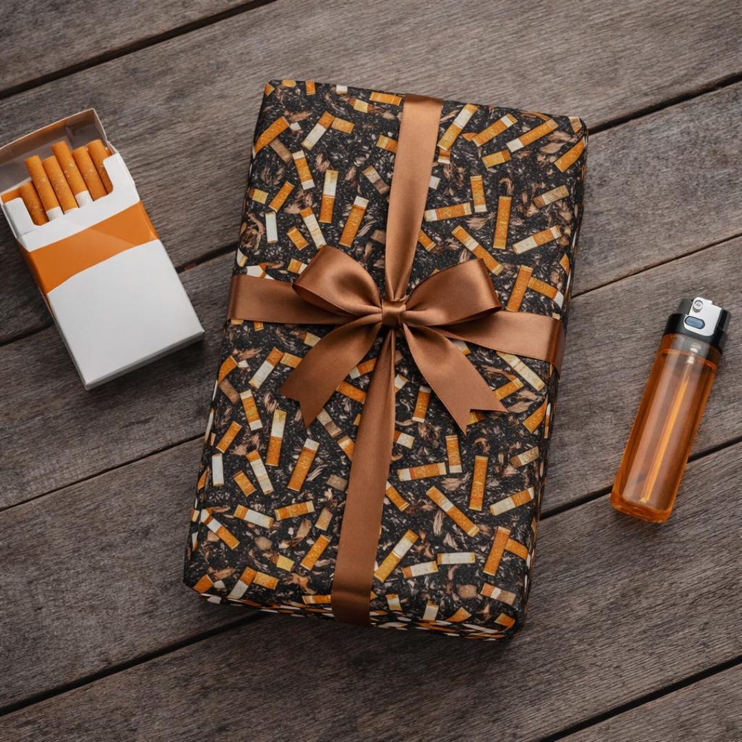 Cigarette Wrapping Paper Funny Smoking Gift Wrap Smokers Gift Wrapping ...