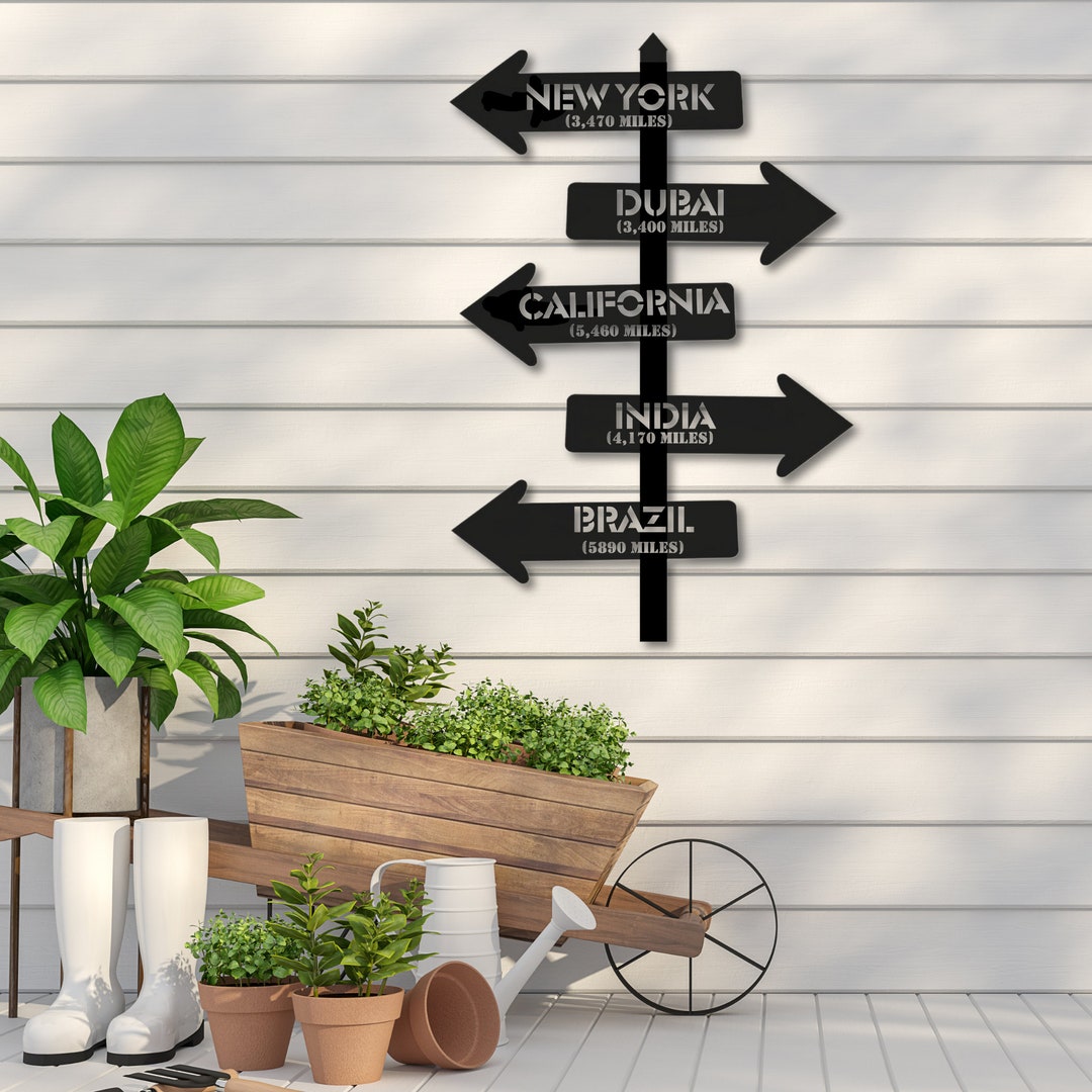 Directional Sign Custom Sign Post Personalized Directional Sign Wedding ...