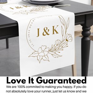 Custom Table Runner Wedding Gold Table Runner Personalized Wedding ...