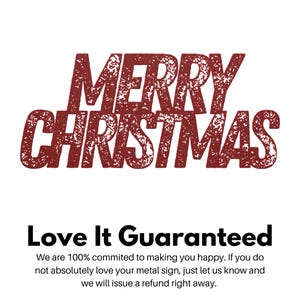 Merry Christmas Sign Metal Xmas Sign Chunky Re-usable Christmas Sign ...