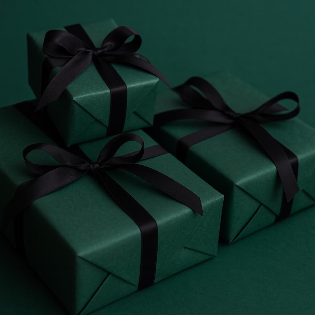 Elegant Dark Green Christmas Wrapping Paper Matte Holiday Gift Wrap ...