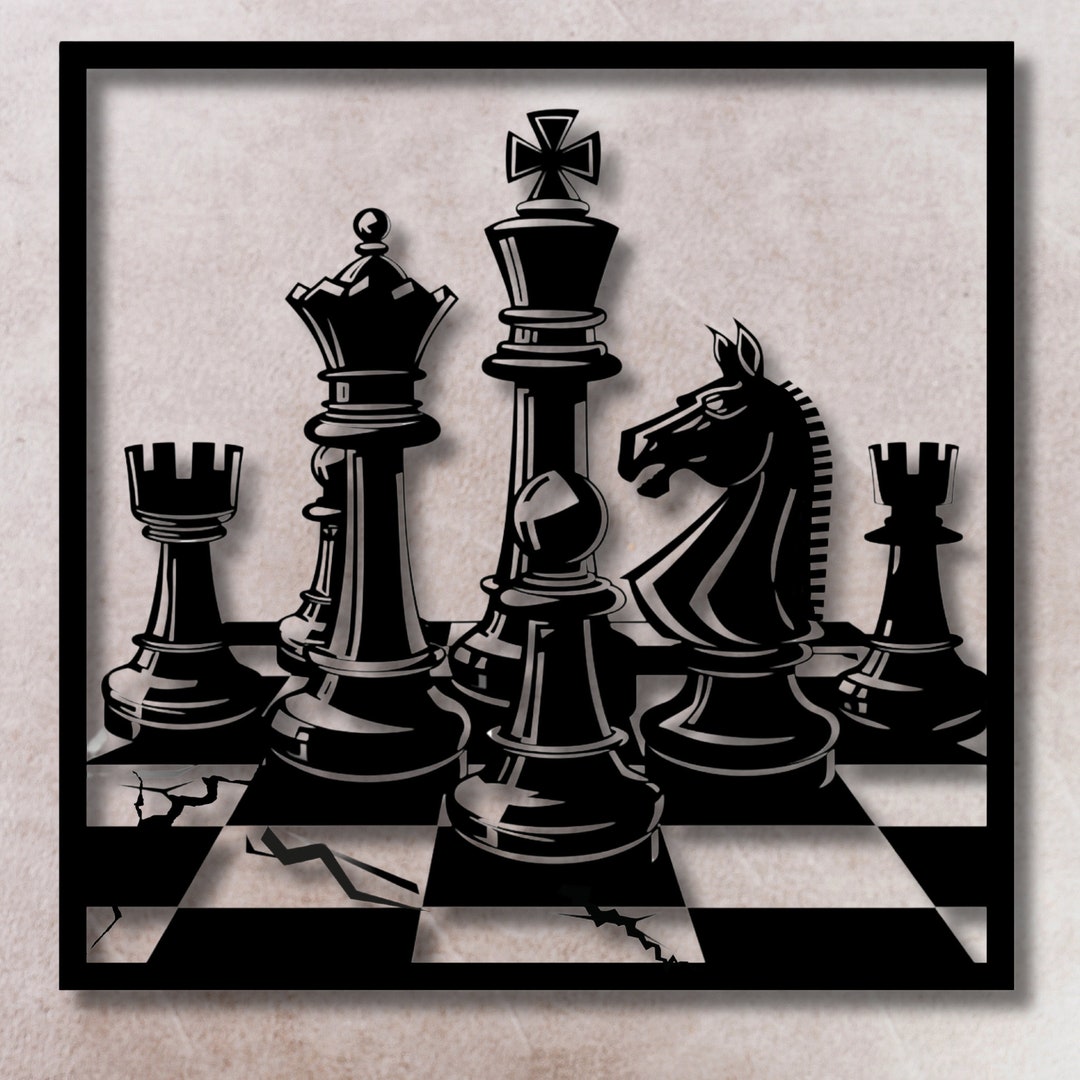Chess Wall Art Chess Decor Chess Gift Grandmaster Chess Lover Metal Art ...