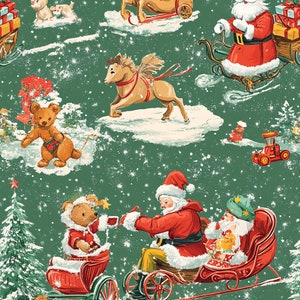 Vintage Christmas Wrapping Paper 1950s Christmas Gift Wrapping Paper ...