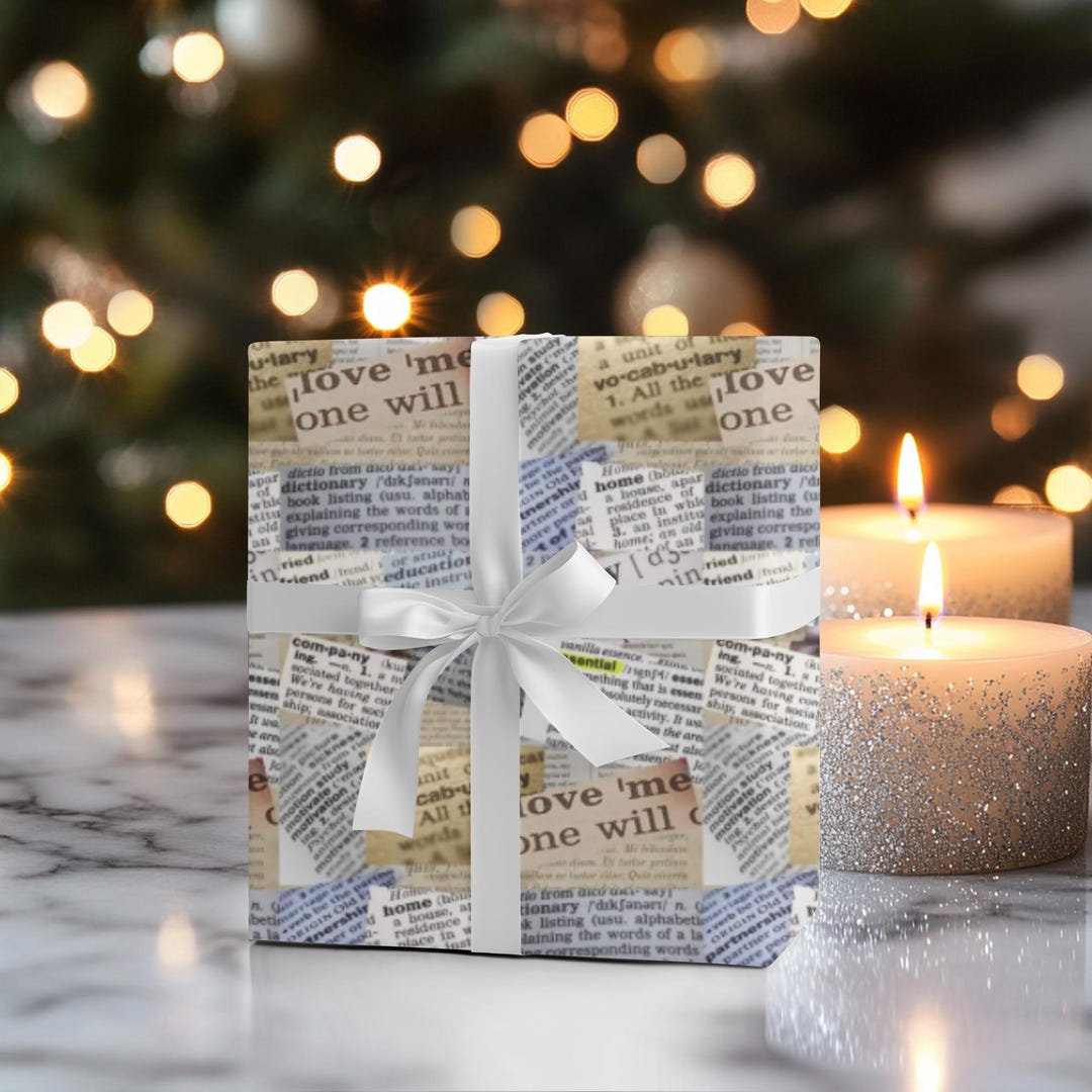 Vintage Book Lover Wrapping Paper Dictionary Definition Gift Wrap With ...