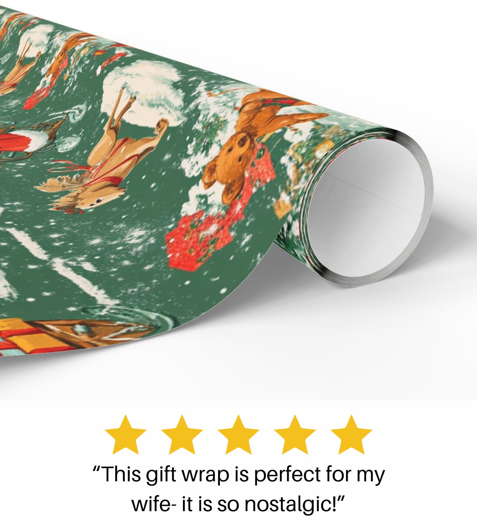 Vintage Christmas Wrapping Paper 1950s Christmas Gift Wrapping Paper ...