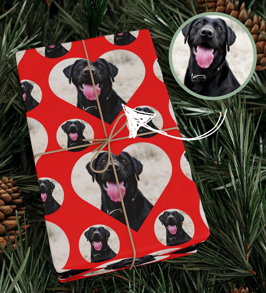 Custom Dog Wrapping Paper Personalized Dog Photo Gift Wrap Dog Birthday ...
