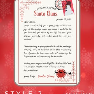 Personalized Letter From Santa Custom Letter From North Pole ...