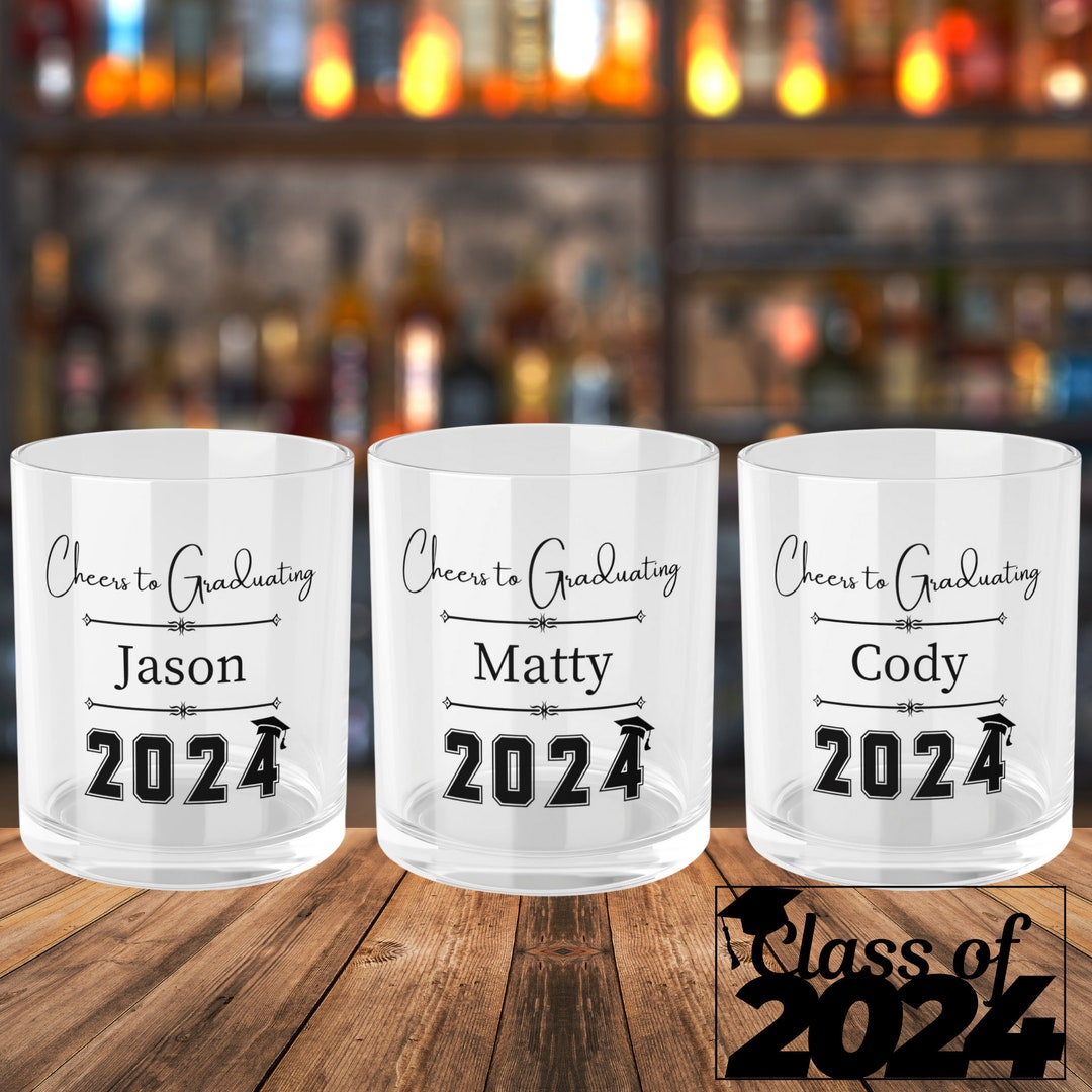 Whiskey Glass Custom Graduation Gift Personalized Senior 2024 Room Mate ...
