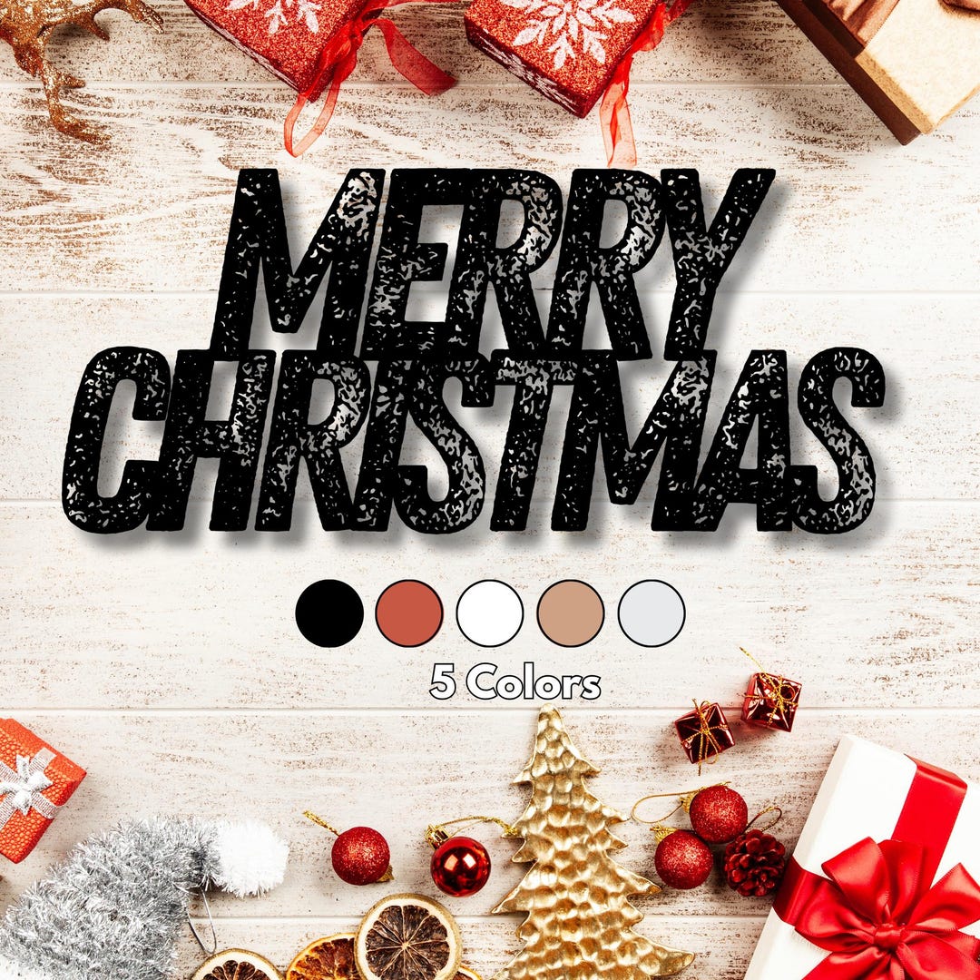 Merry Christmas Sign Metal Xmas Sign Chunky Re-usable Christmas Sign ...