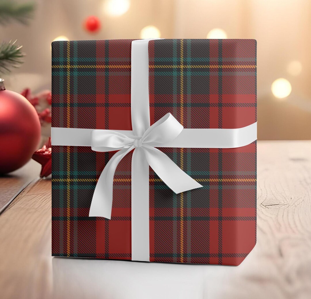 Tartan Wrapping Paper Luxurious Gift Wrap Premium Tartan Patter Gift ...