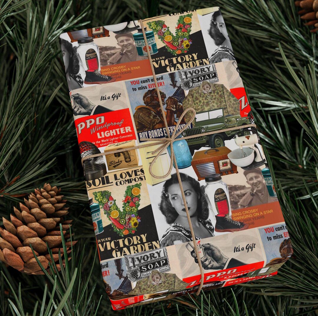 80th Birthday Wrapping Paper 1940s Gift Wrap for 80th Birthday ...