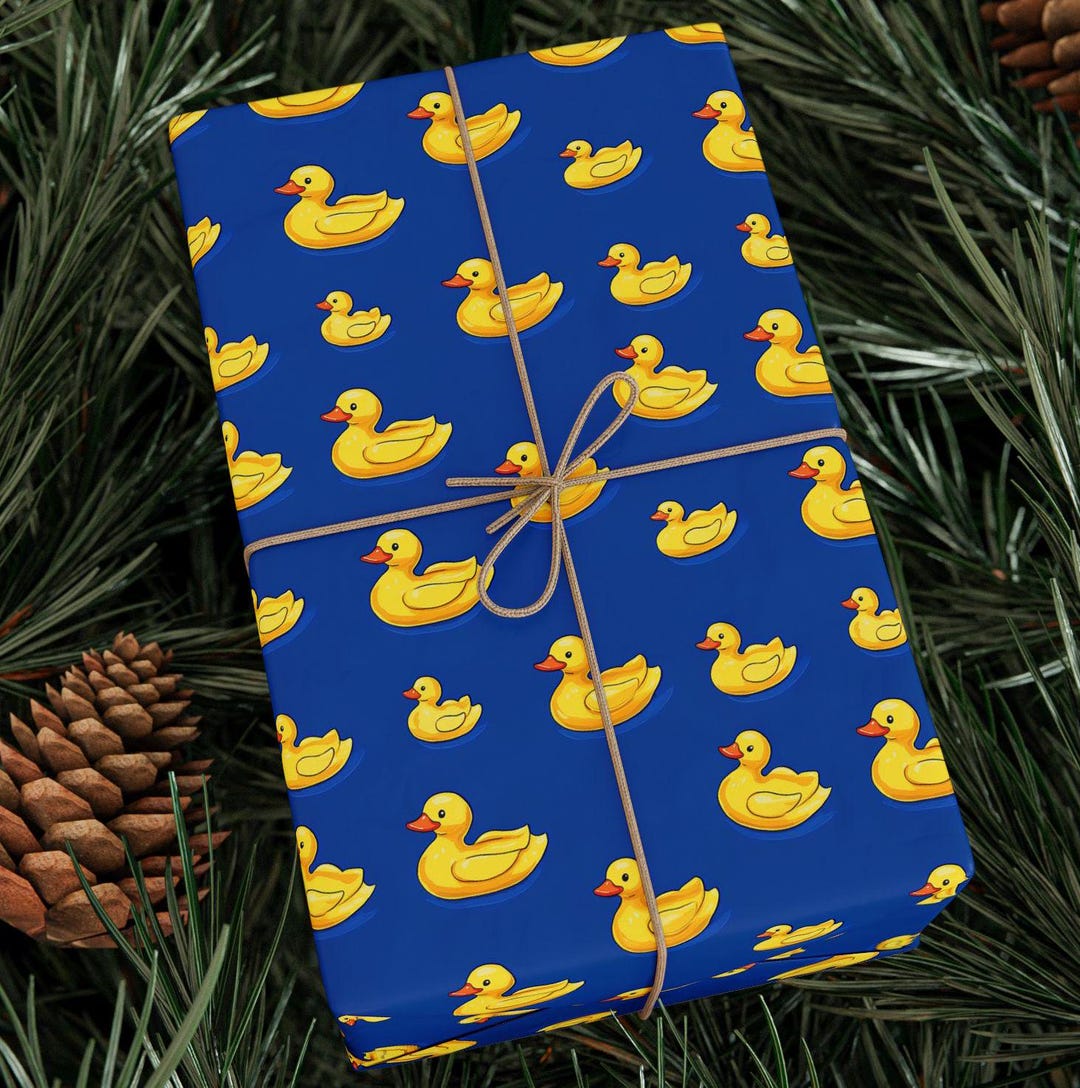 Cute Rubber Duckies Wrapping Paper Fun Colorful Gift Wrap for Baby ...