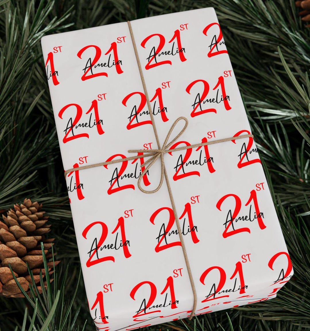 Personalized 21st Birthday Wrapping Paper Custom Name21st Gift Wrap for ...