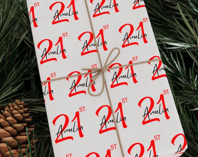 Personalized 21st Birthday Wrapping Paper, 21 Wrapping Paper With Name ...