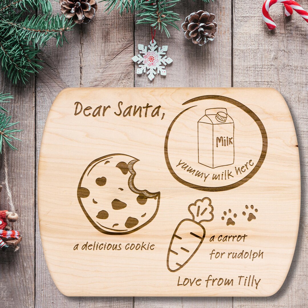 Personalized Santa's Milk and Cookie Board Custom Christmas Eve ...