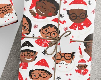 Black Santa Claus Luxury Christmas Wrapping Paper African American ...