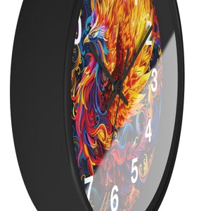 Phoenix Clock Maximalist Wall Clock With Phoenix Colorful Clock Art ...