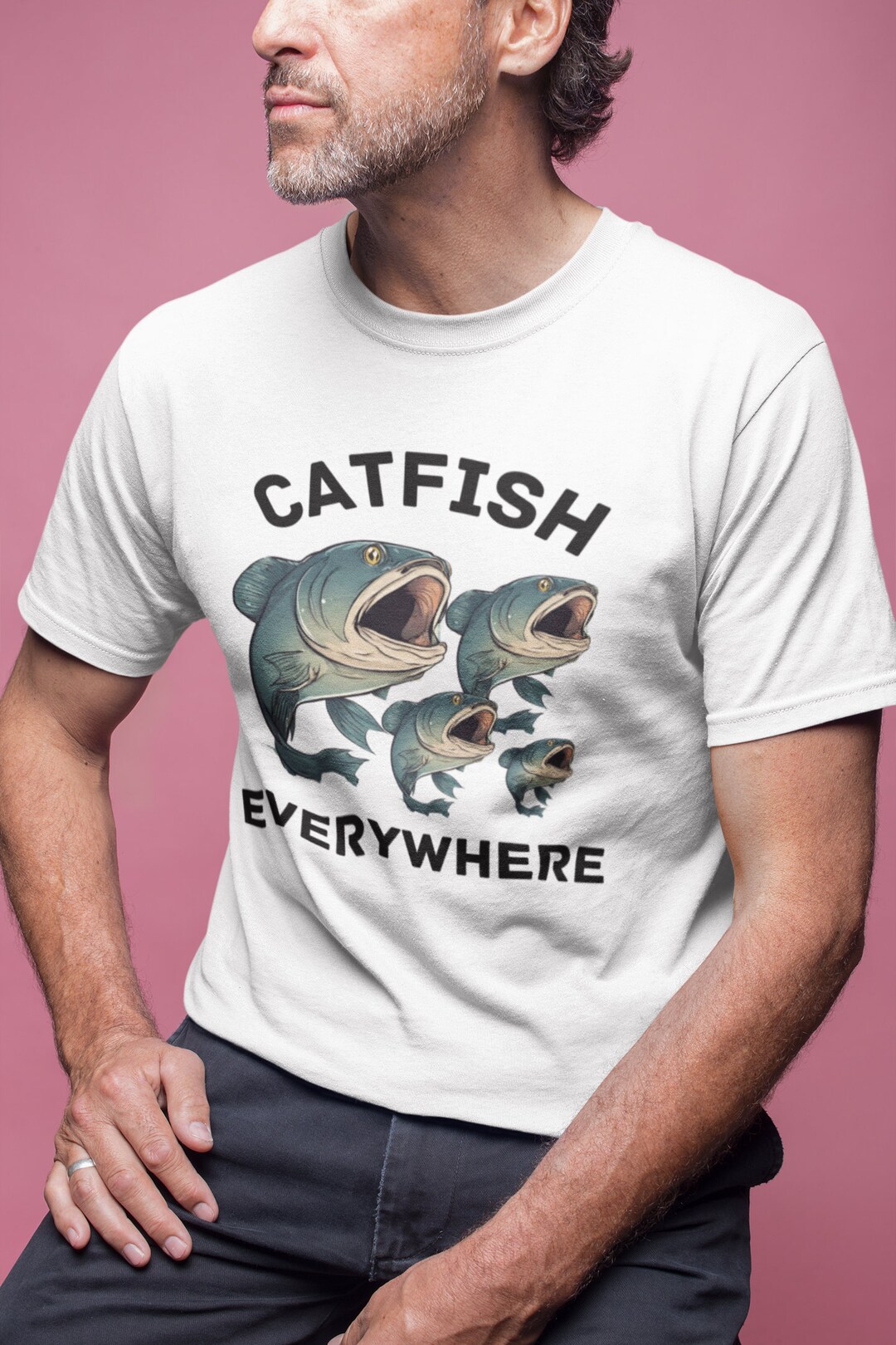 Catfish Tee Fish Shirt Fishermen Gift T-shirt Fishing Lover Tee Catfish ...