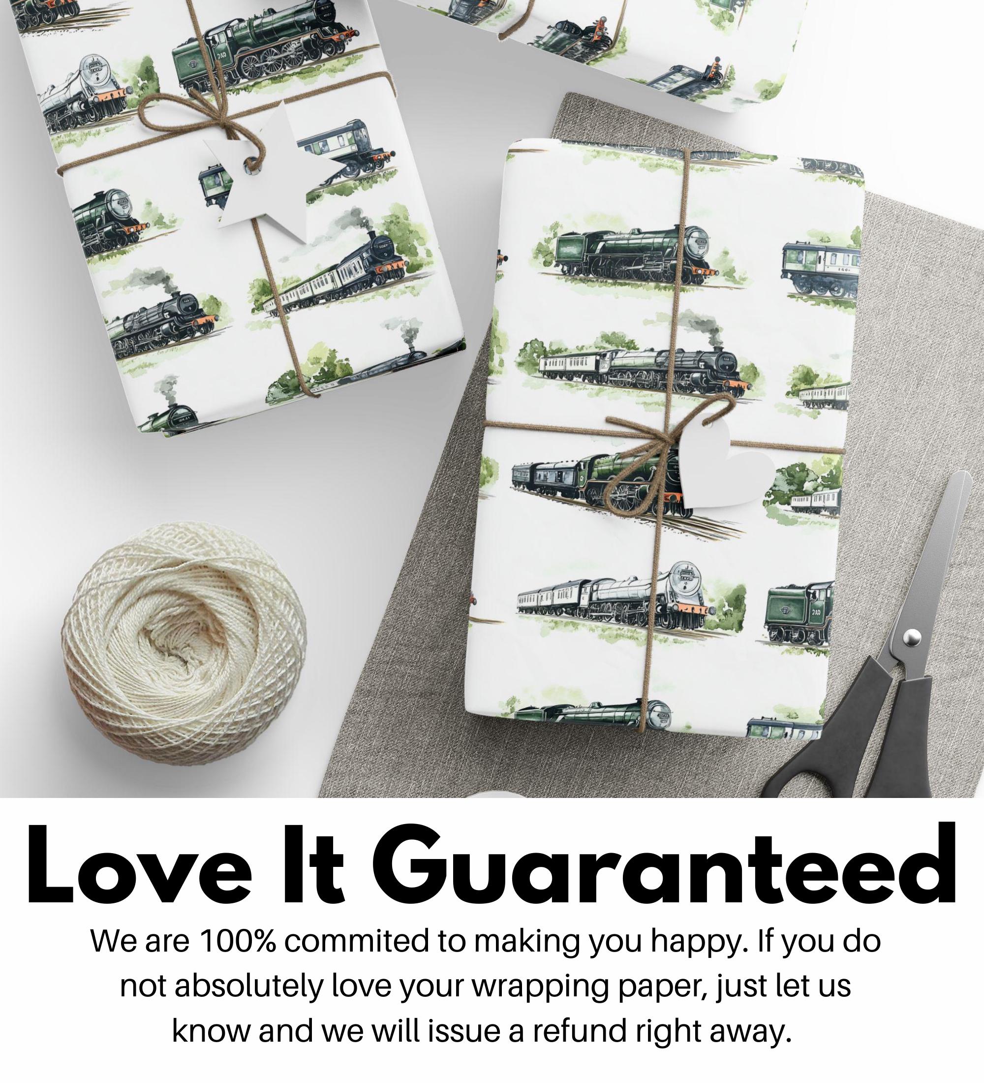 Train Wrapping Paper Train Gift Wrap for Train Enthusiast Classic ...