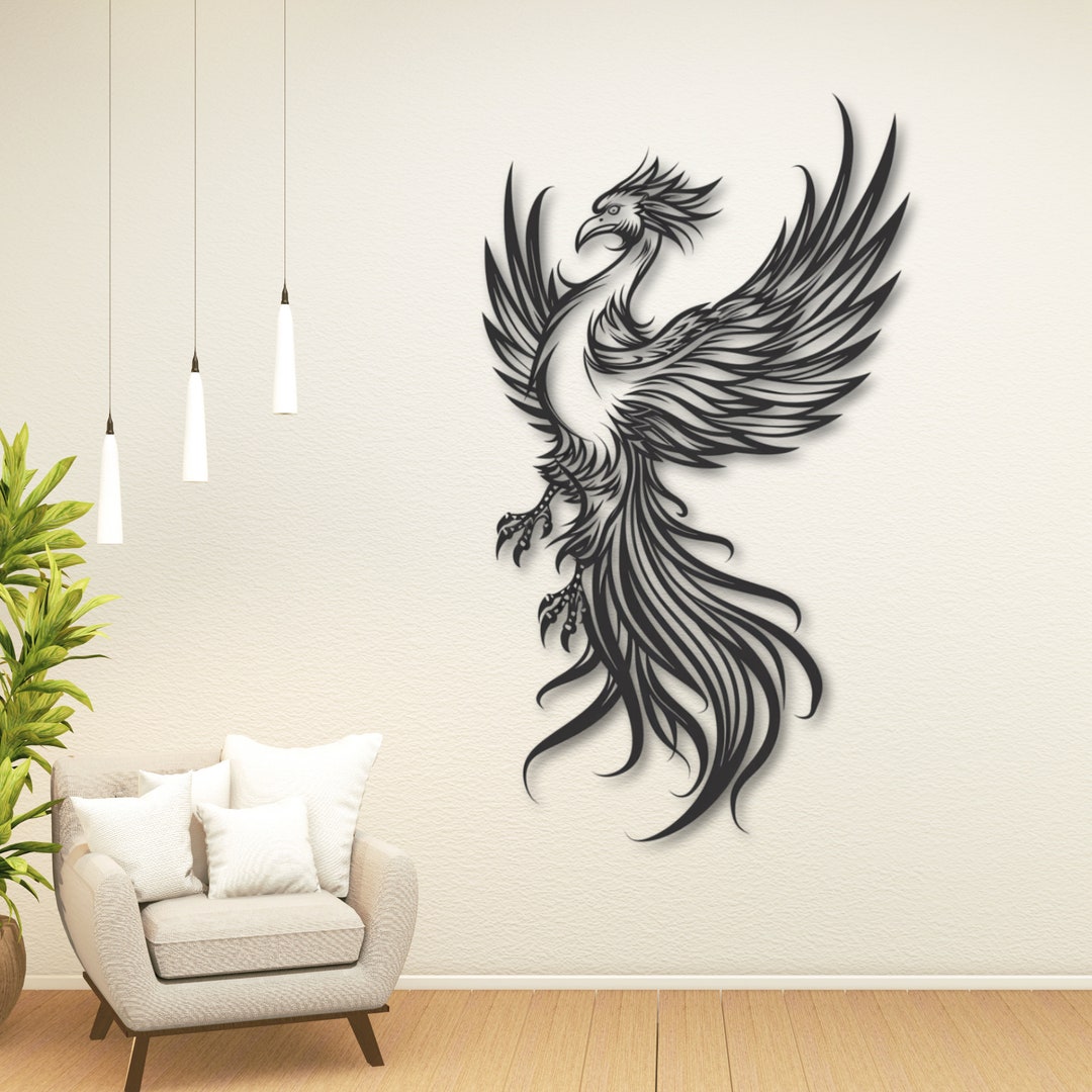 Phoenix Metal Wall Art Phoenix Metal Wall Hanging Rising From the Ashes ...