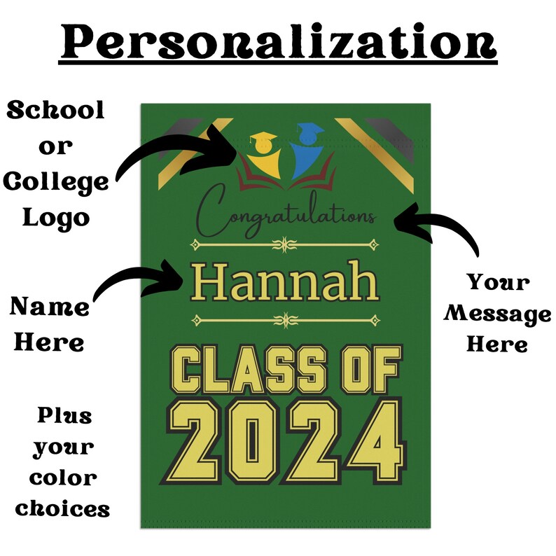 Graduation Sign Class of 2024 Graduation Announcement Yard Sign Custom ...