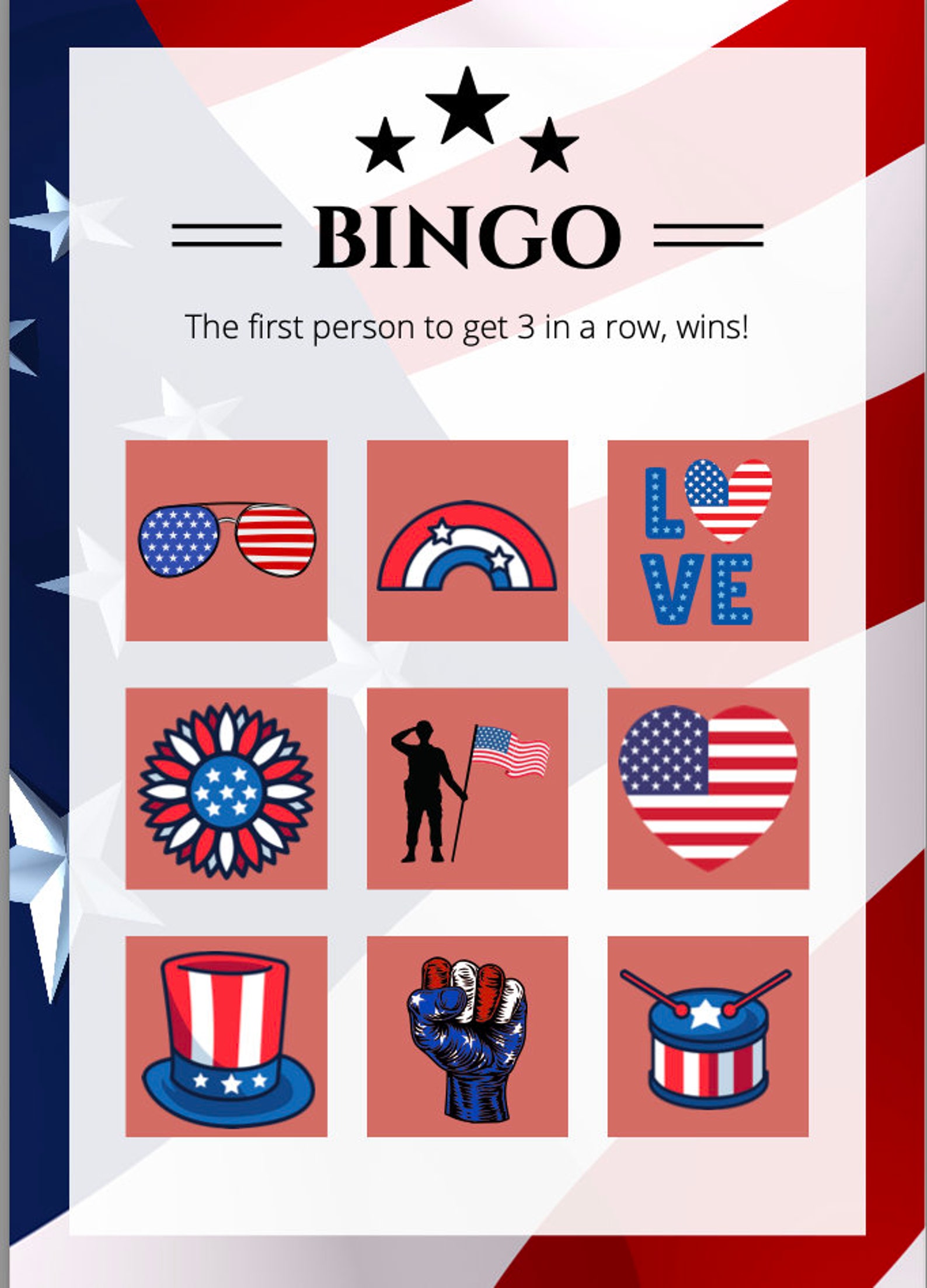 4th July Activities 4th July Bingo Resource for Independence Day ...