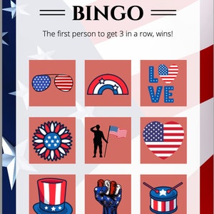 4th July Activities 4th July Bingo Resource for Independence Day ...
