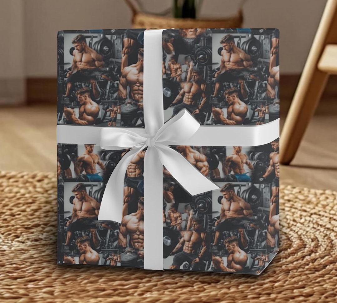 Gym Bro Gift Wrap Muscle Themed Wrapping Paper Perfect for Fitness ...