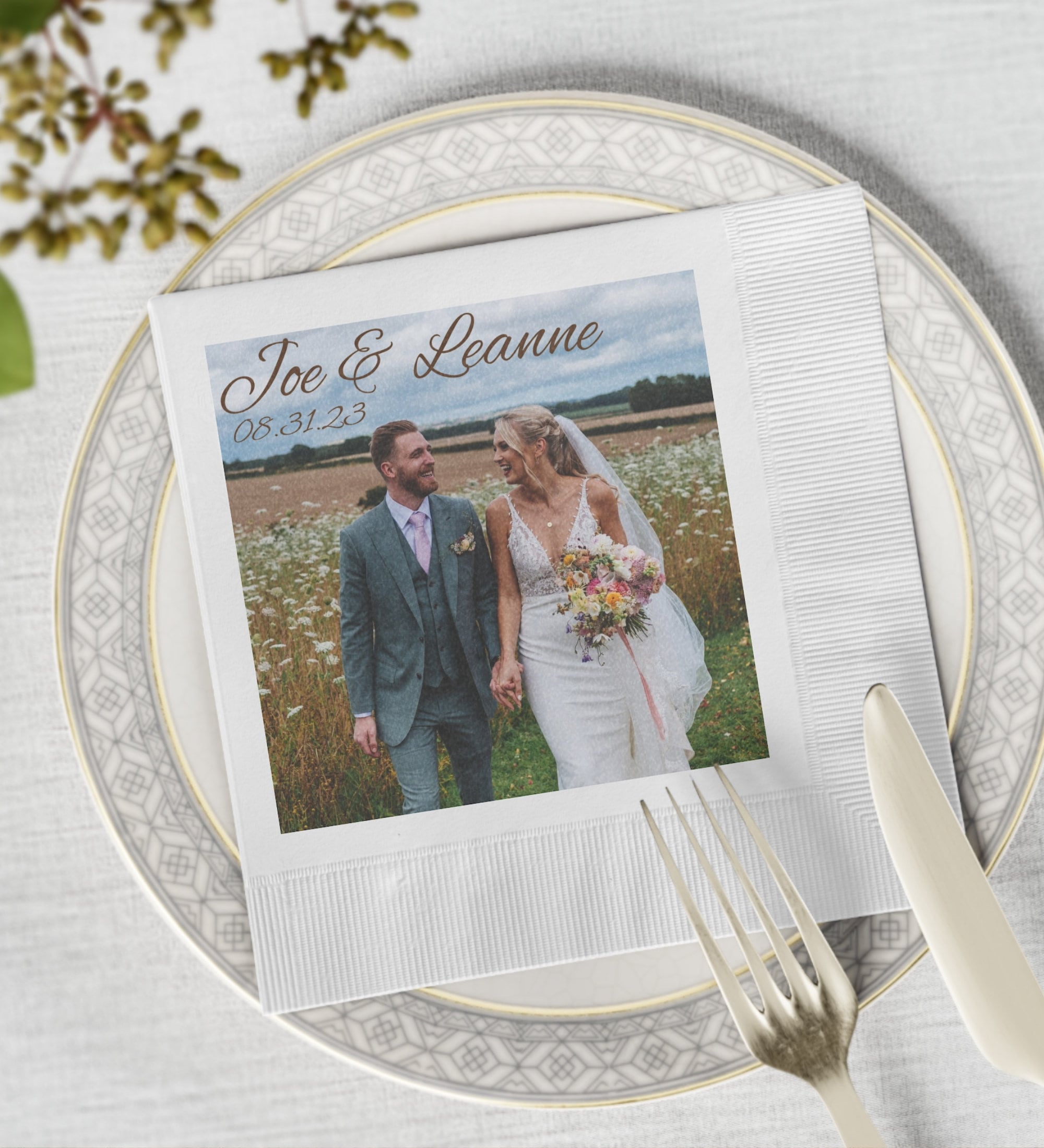 Personalized Napkins Custom Save the Date Wedding Cocktail Napkin With ...