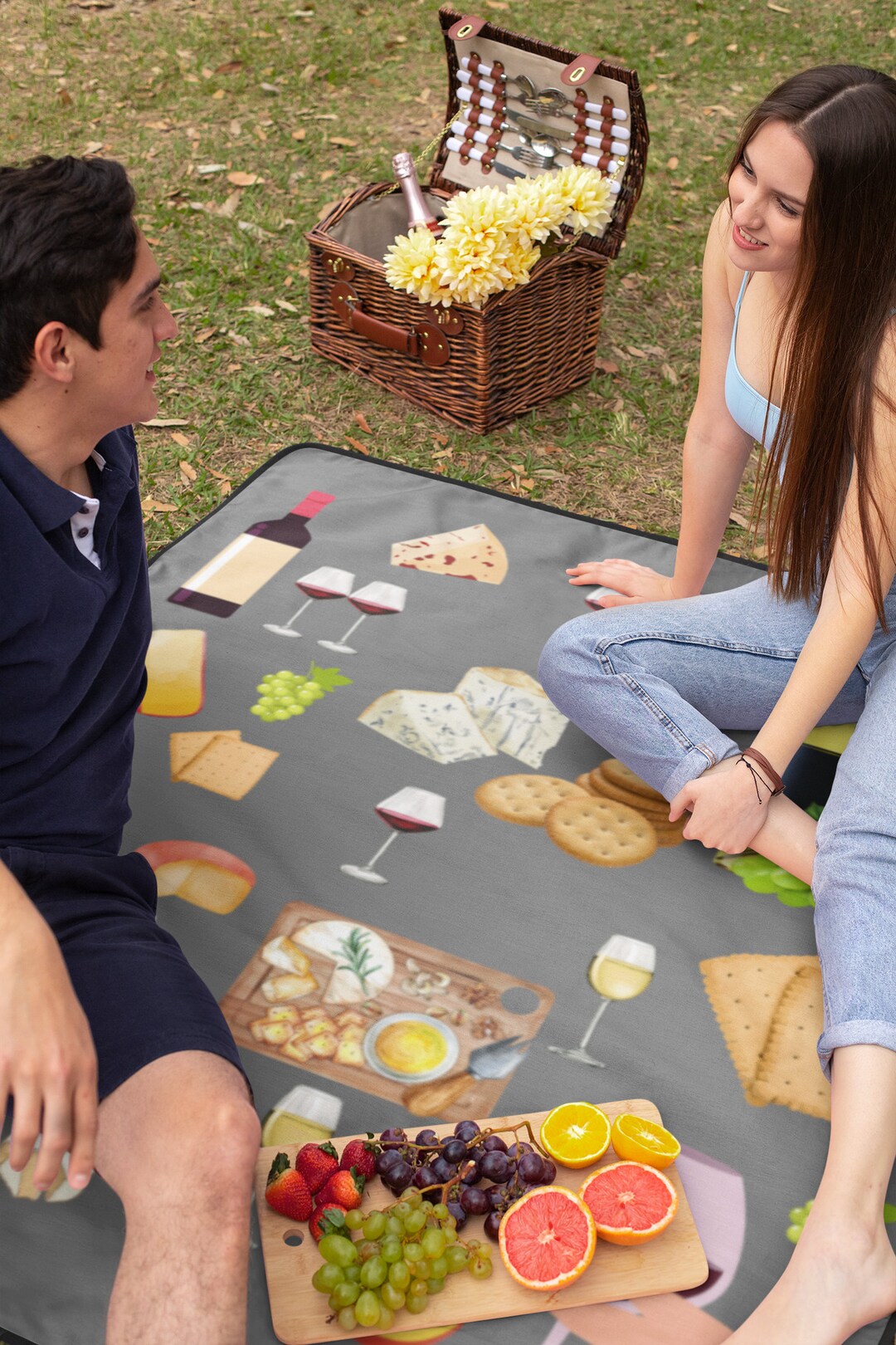 Wine and Cheese Blanket Cozy Night in Blanket for Cheese and Wine Night ...
