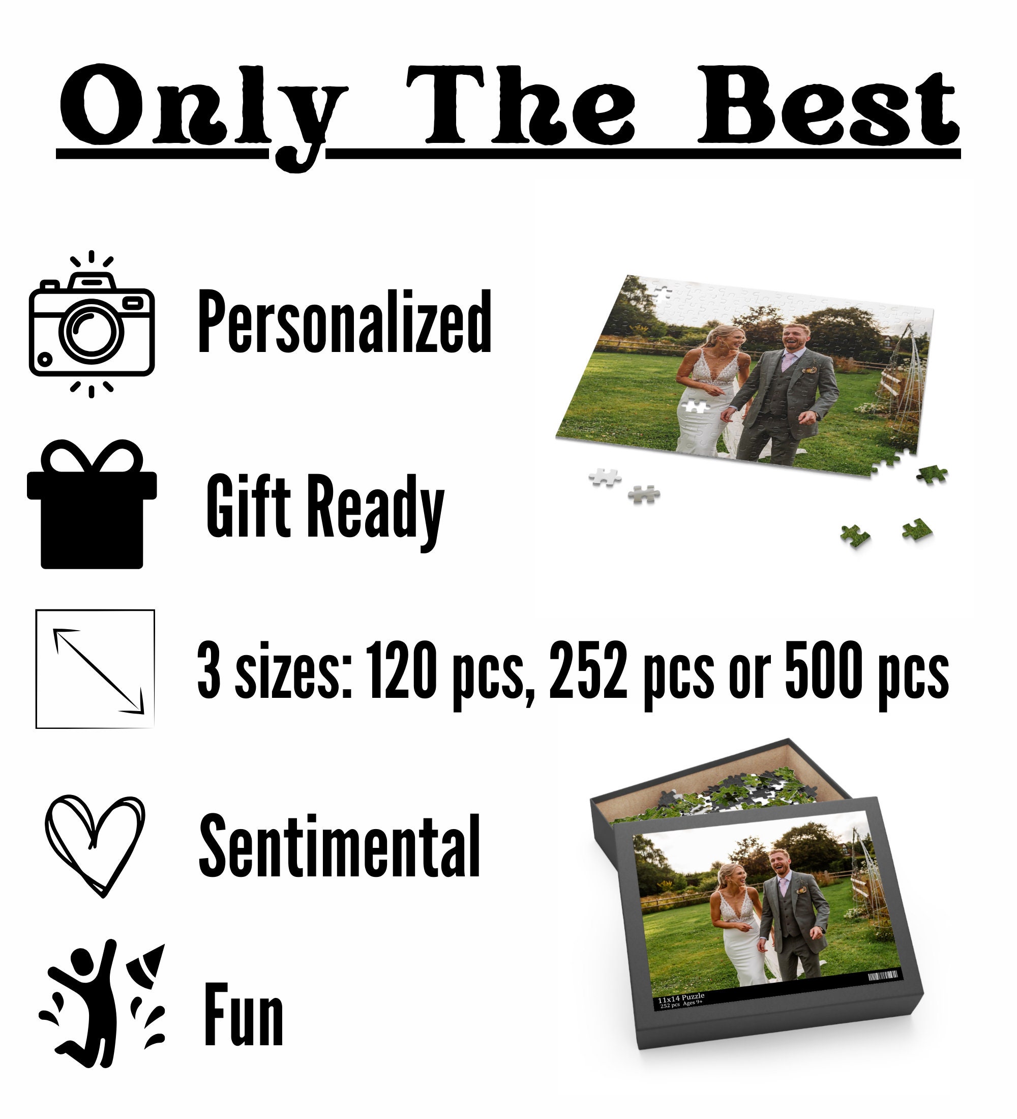 Custom Puzzle Personalized Jigsaw Puzzle Your Photo Valentines Gift ...